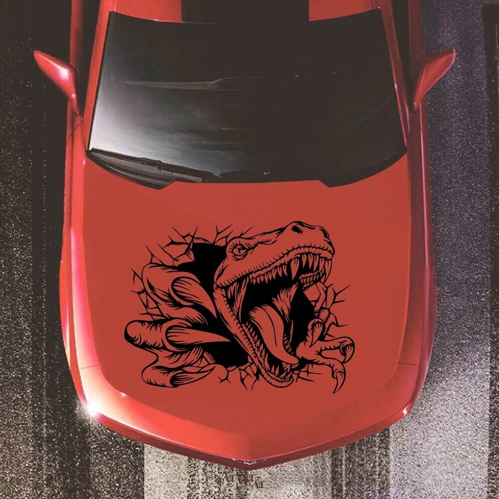 Large Raptor Scratch Car Sticker Velociraptor Dino Car Decal Hood Door ...