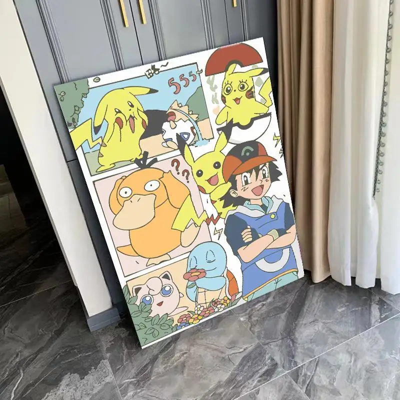 Pokemon Pikachu Number Painting Kawaii Cartoon Anime Character Ash ...