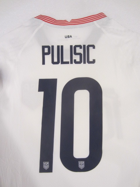 Christian Pulisic #10 USA USMNT Match Slim White Home Soccer Jersey ...