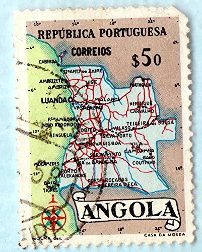 Used Angola Postage Stamp (1955) 50 Map of and similar items