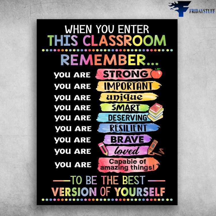 Classroom Rules Classroom Poster When You Enter This Classroom Remember ...