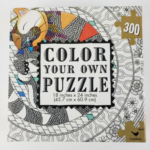 Cat Color Your Own Puzzle 18" x 24" by Cardinal 300 Pcs - Jigsaw