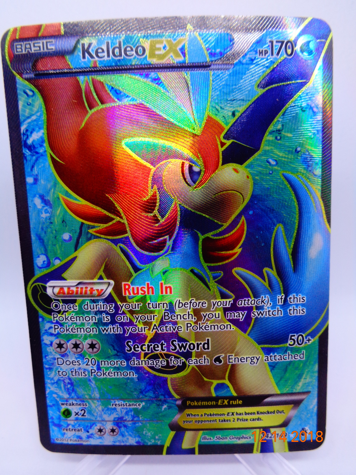 Keldeo EX 142/149 Set Ultra Rare Holo Pokemon Card MP Boundaries ...