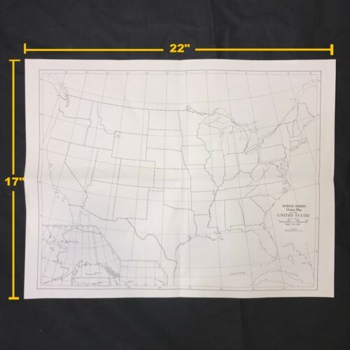 School Series Outline United State Vintage American Map Company ...