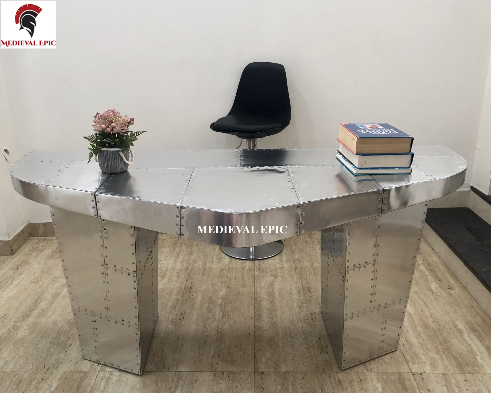 NauticalMart Aviator Wing Desk Wing Shaped Aluminium Desk Home Office ...
