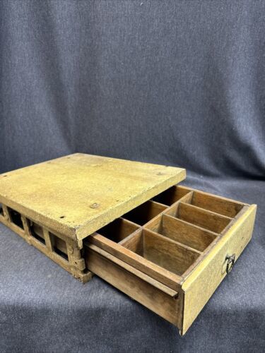Antique Victorian Oak Cash Till Box Cash Drawer - Cast Iron & Wood 12 ...