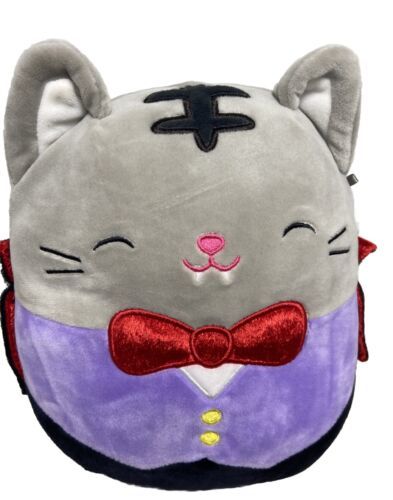 Squishmallows 9 inch Tally Tabby Cat Dracula Vampire Halloween Plush ...