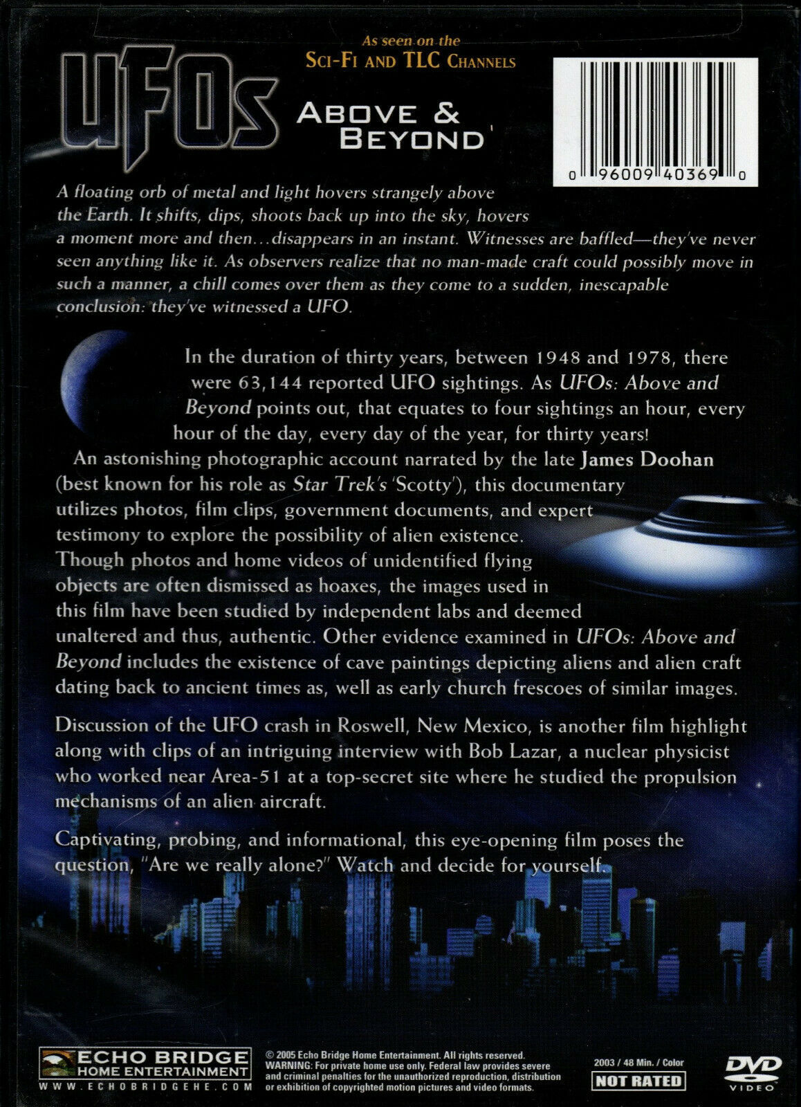 UFOs Above and Beyond - DVD Narrated by Star Trek's Scotty, James Doohan - DVDs & Blu-ray Discs