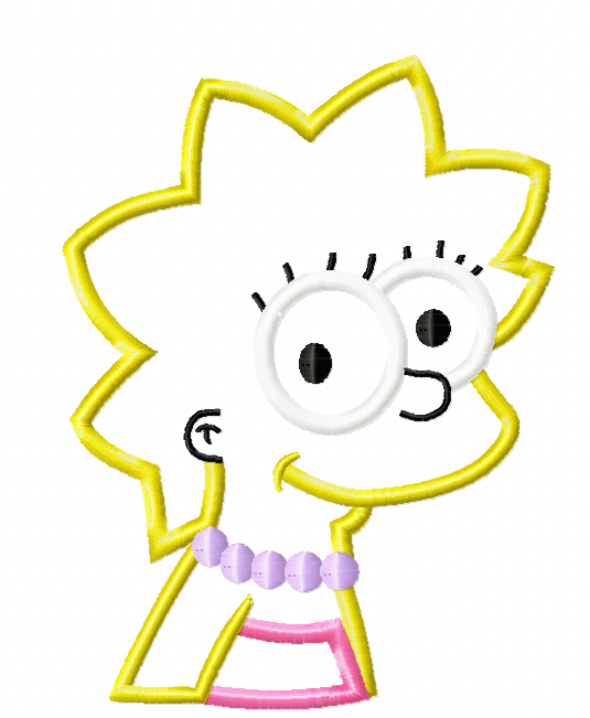 Lisa Simpson Filled Machine Embroidery Design and similar items