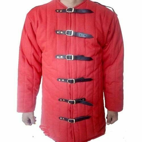 Medieval-Thick-Padded-Gambeson-Red-Costumes-Suit-Of-Armor-Theater-sca ...