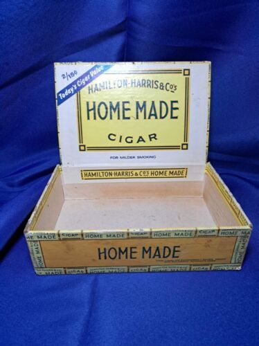 Vtg Hamilton-Harris & Co. Cigar Box Home Made Swisher & Son #50 Great ...