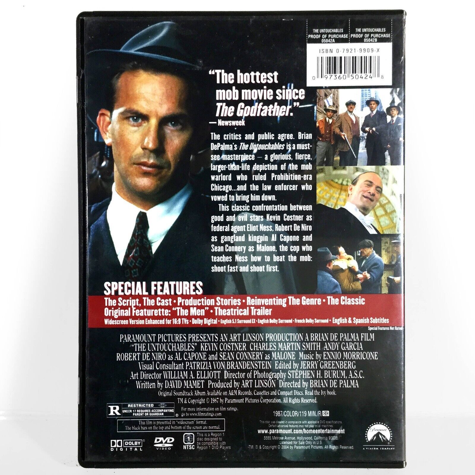 The Untouchables (DVD, 1987, Widescreen, Special Ed) Kevin Costner Sean ...