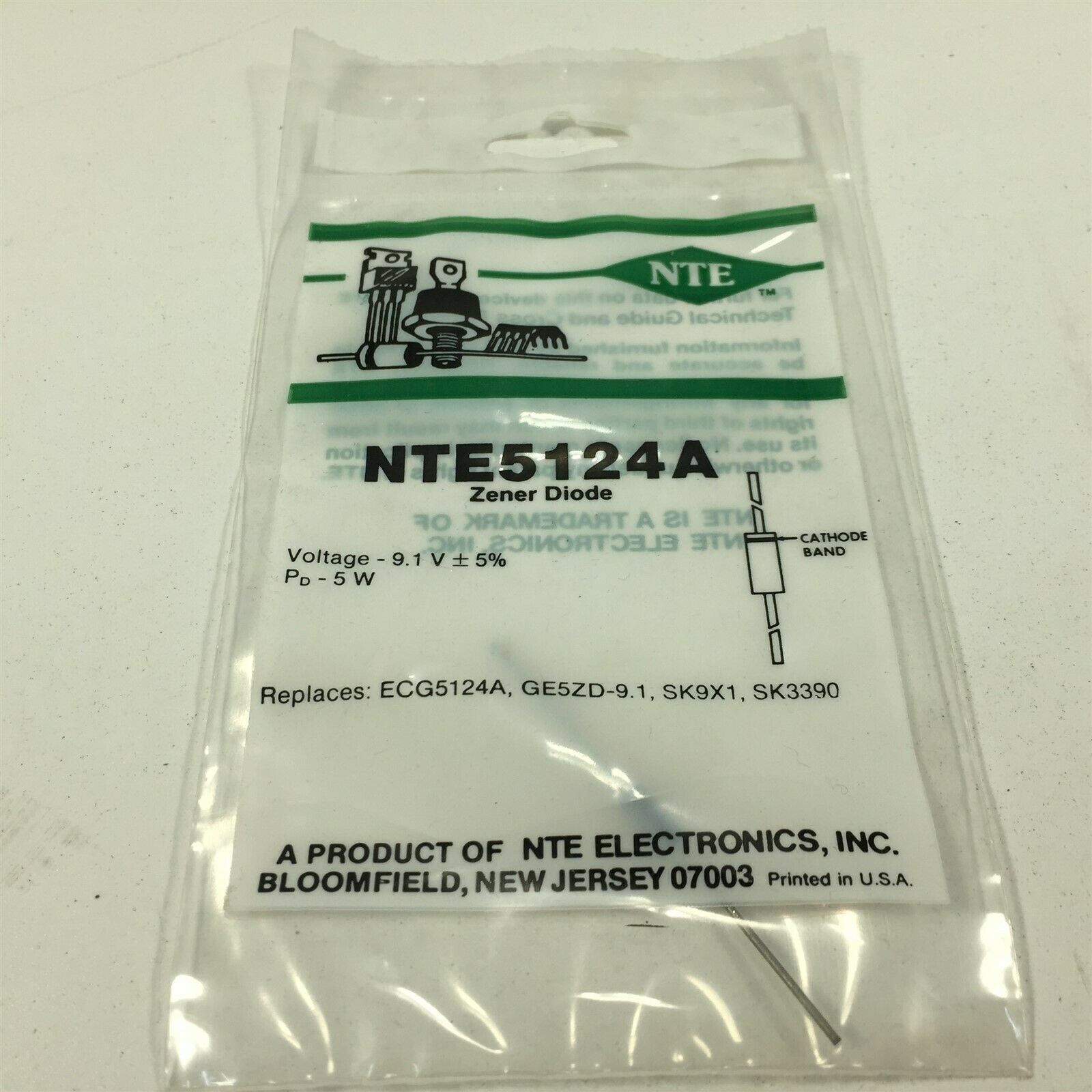 (17) NTE NTE5124A Zener Diode, 5 Watt - Lot of 17 - Diodes & Rectifiers