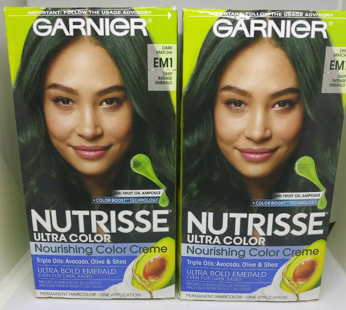 2X Garnier Nutrisse Ultra Color Nourishing Color Creme EM1 Dark Matcha ...