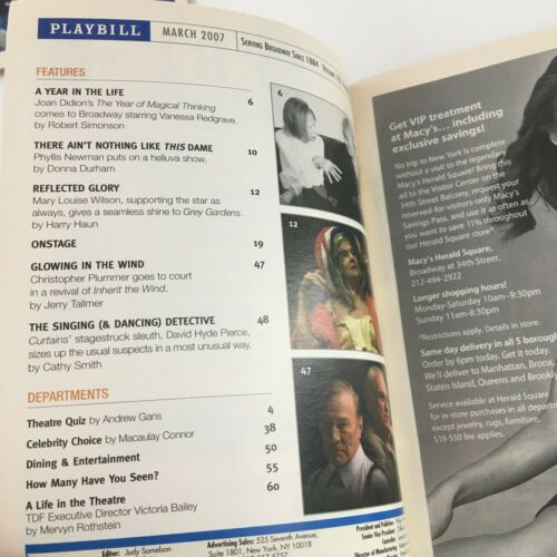 2007 Playbill Lincoln Center Theater Bob Boyett Present The Coast of ...