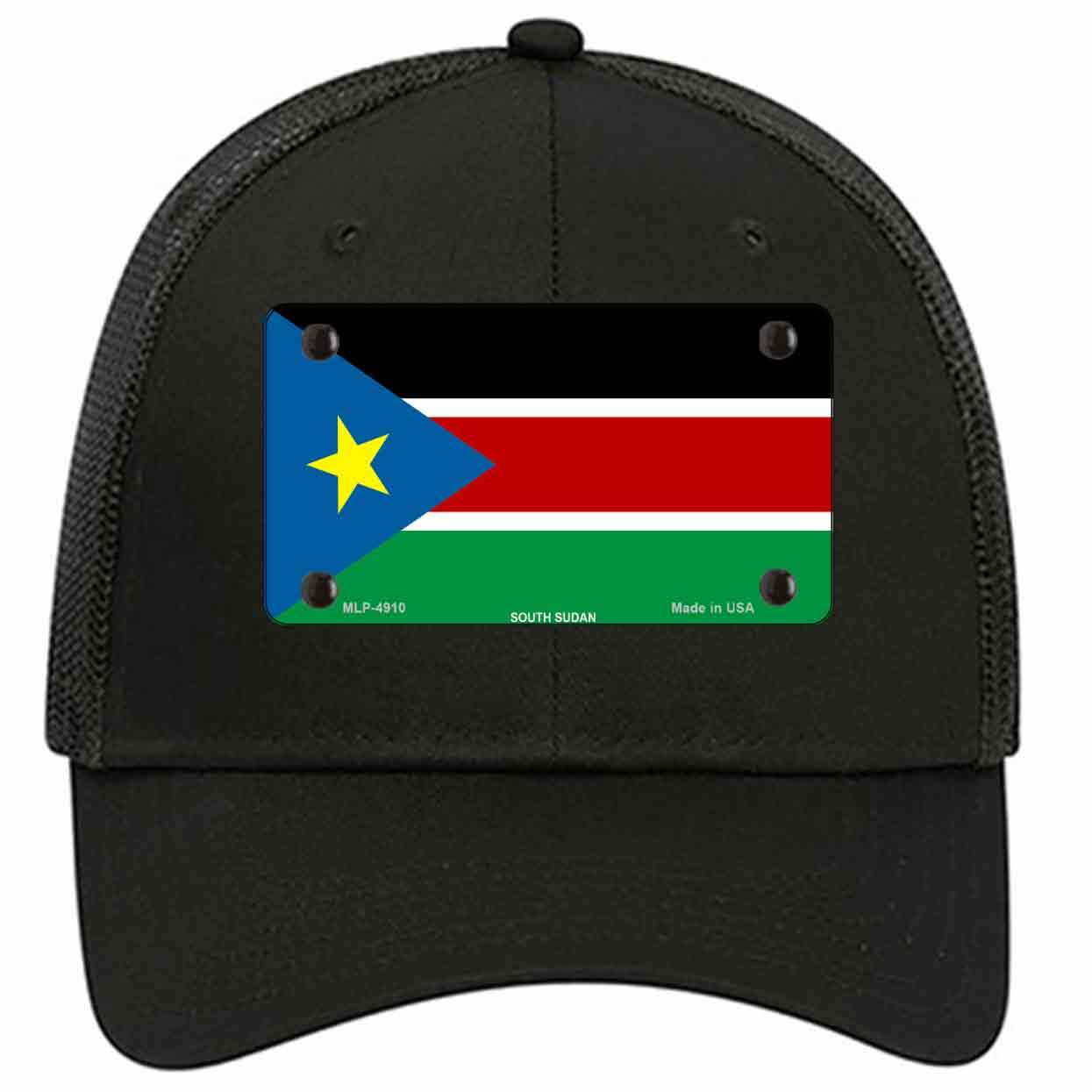 South Sudan Flag Novelty Black Mesh License Plate Hat - Hats