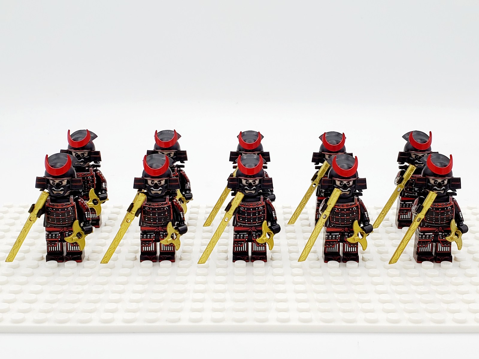 Japanese Samurai Custom Minifigures G Set x10 Lot - Building Toys & Blocks