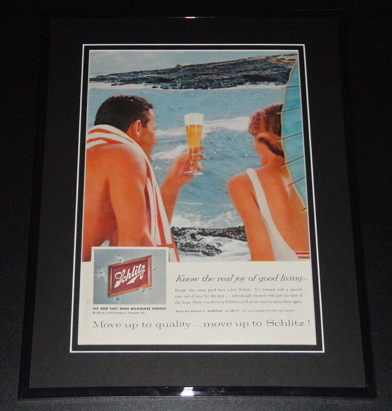 1959 Schlitz Good Living 11x14 Framed ORIGINAL Vintage Advertisement ...