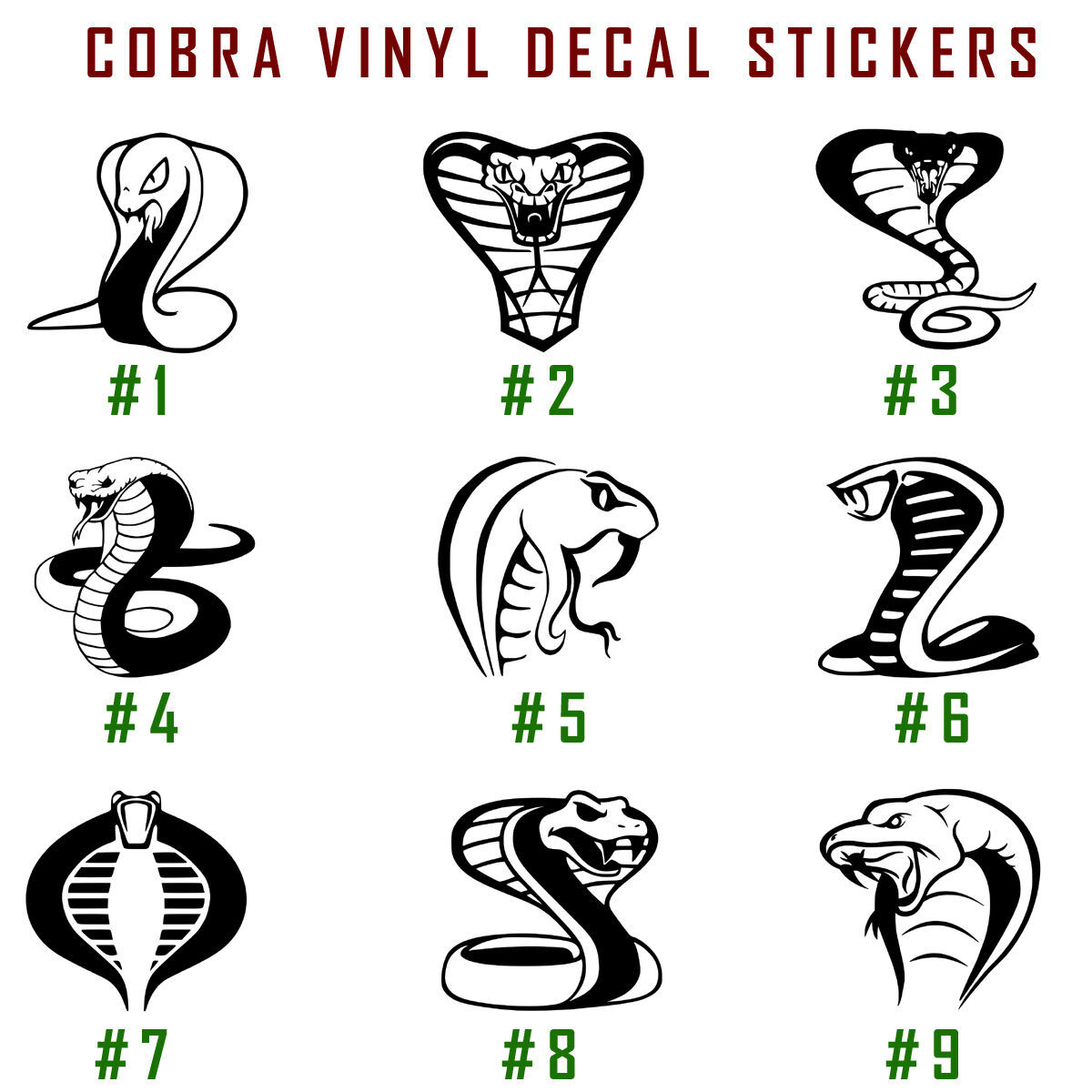 Cobra Vinyl Decal Sticker Car Window Design Wall Laptop Snakes GI Joe ...