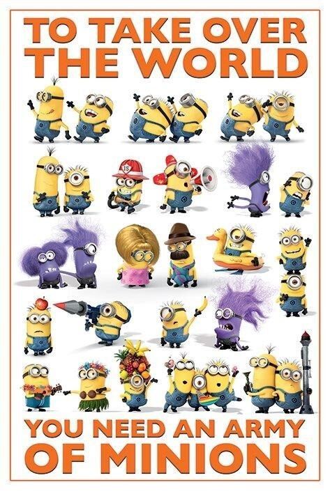 DESPICABLE ME ~ TAKE OVER WORLD/ARMY OF MINIONS ~ 24x36 CARTOON POSTER ...