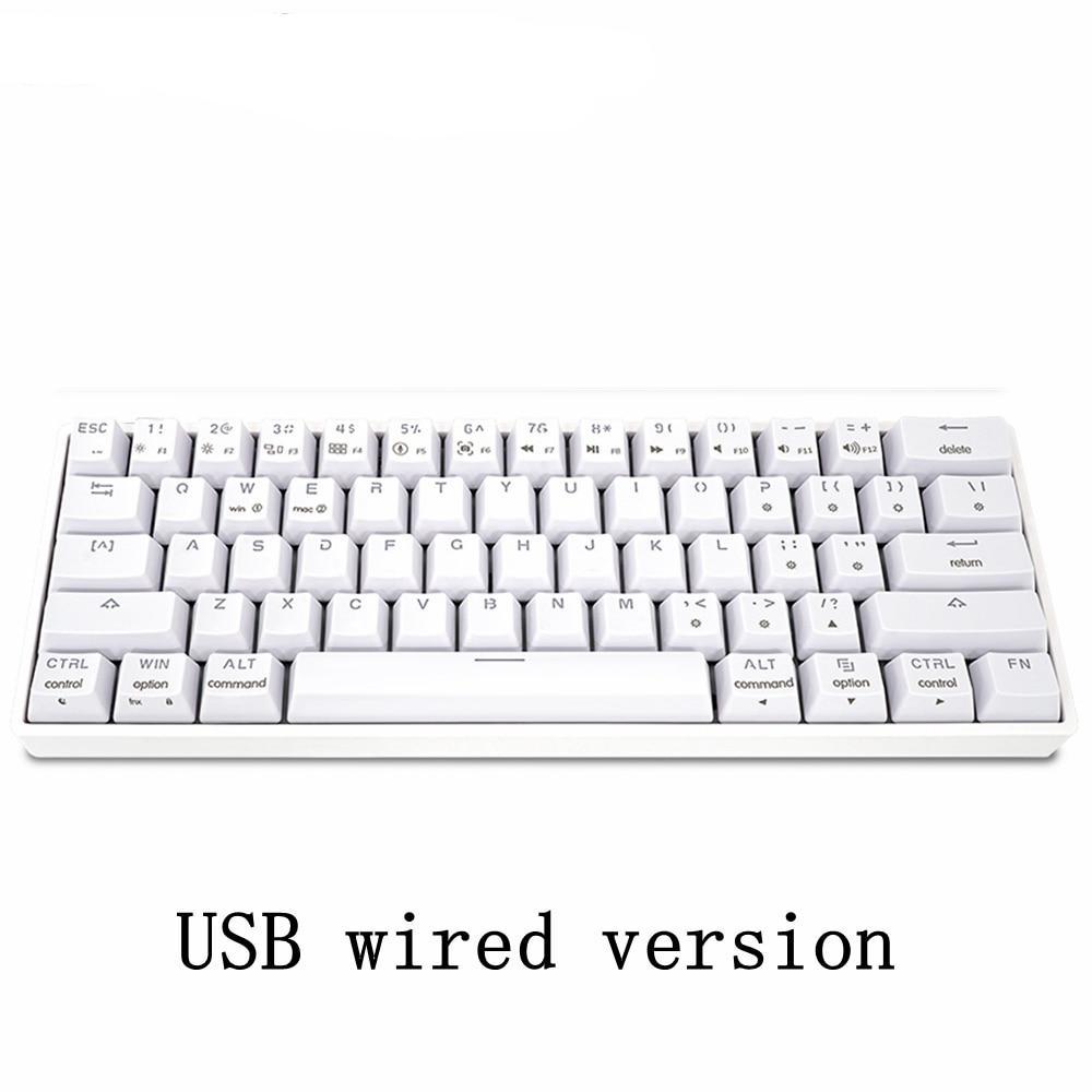 Mini Portable 60% Mechanical Keyboard - SK61 White, Gateron Silver ...