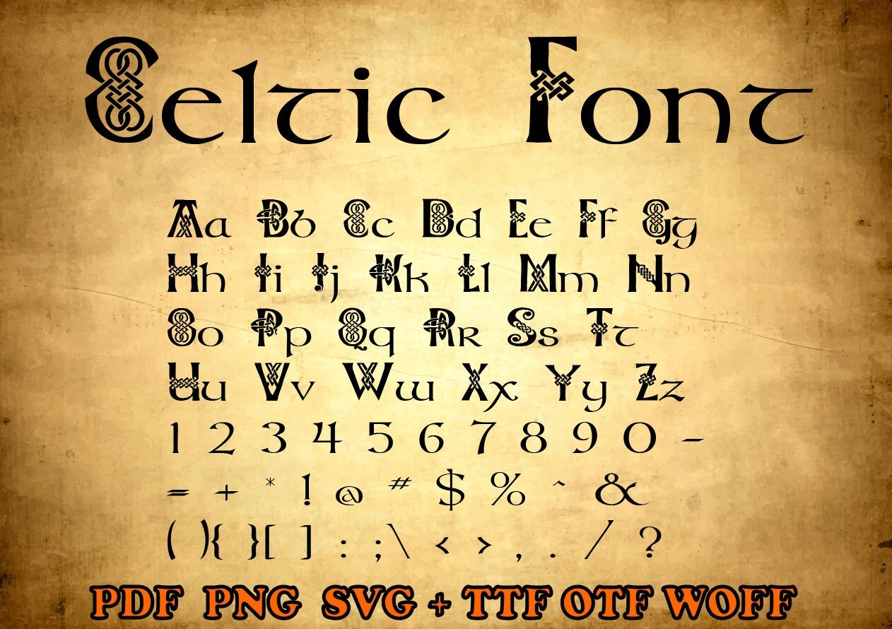bundle celtic font svg irish font svg celtic lettering old irish font ...