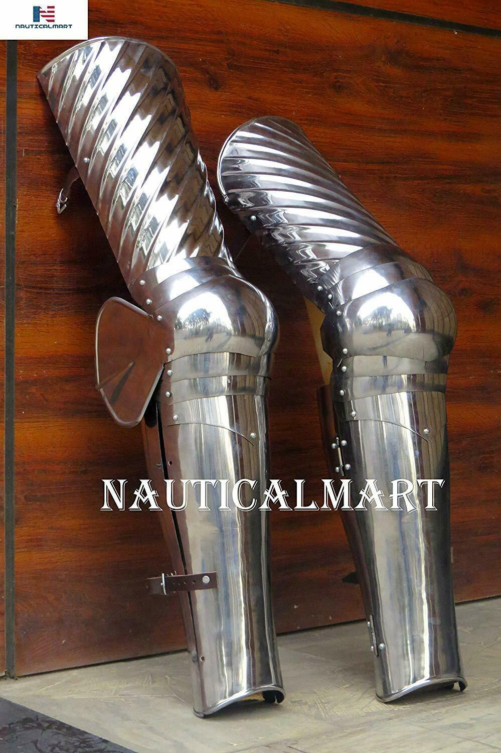 Medieval Wearable Leg Guards Leg Armor, Gothic Upper Leg- Knees and ...