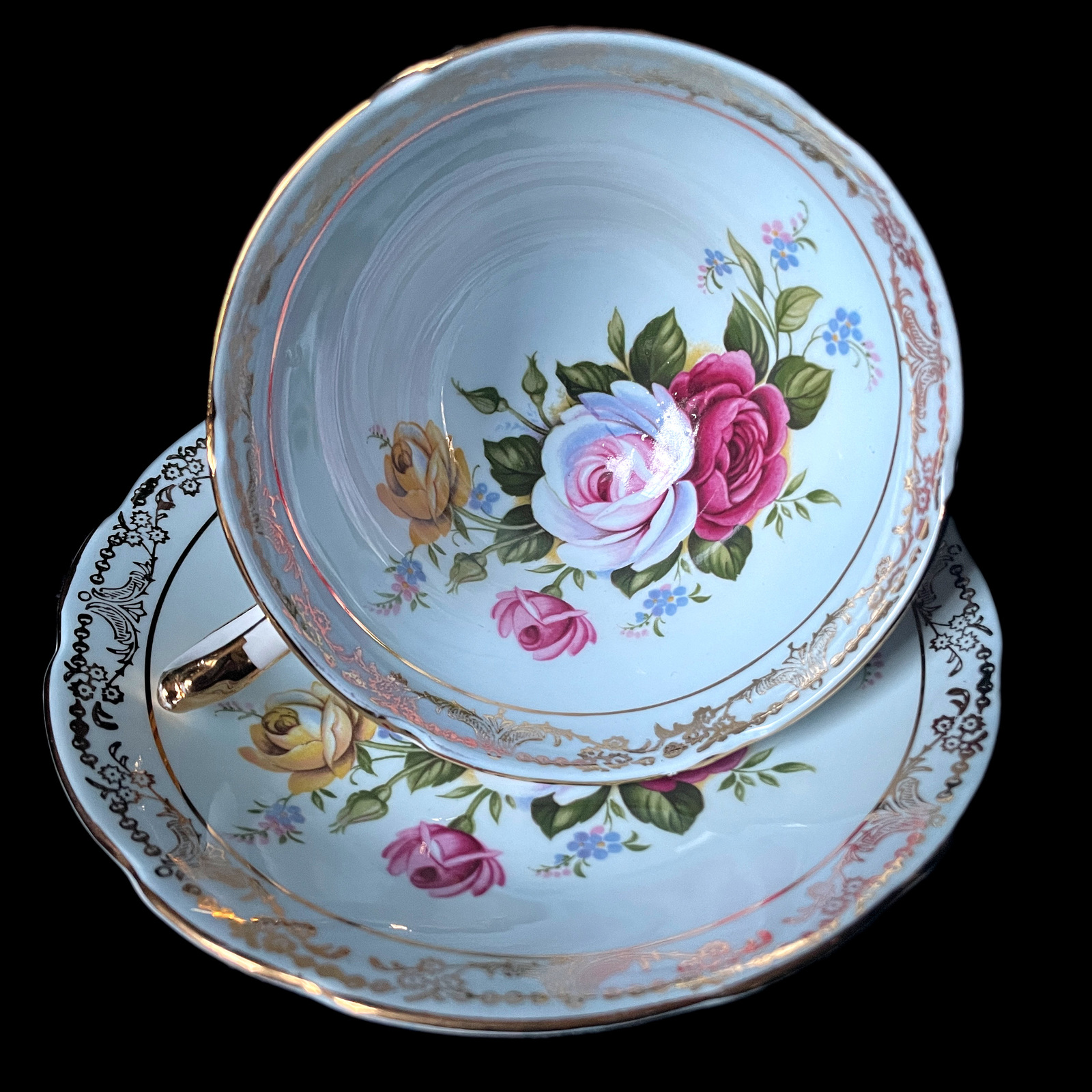 Vintage Royal Sutherland Bone China Tea Set with Roses and Gold Trim ...