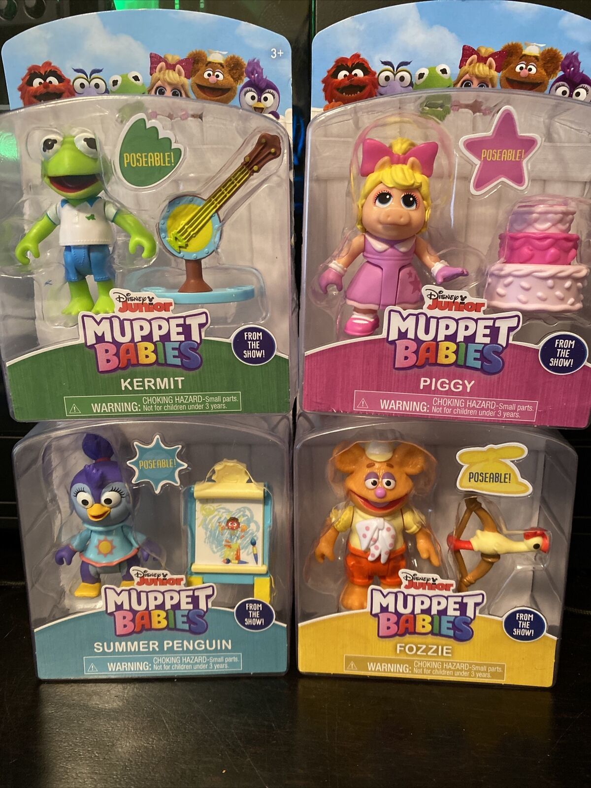 Disney Junior Muppet Babies Poseable 4 Figure Set Kermit Fozzie Summer ...