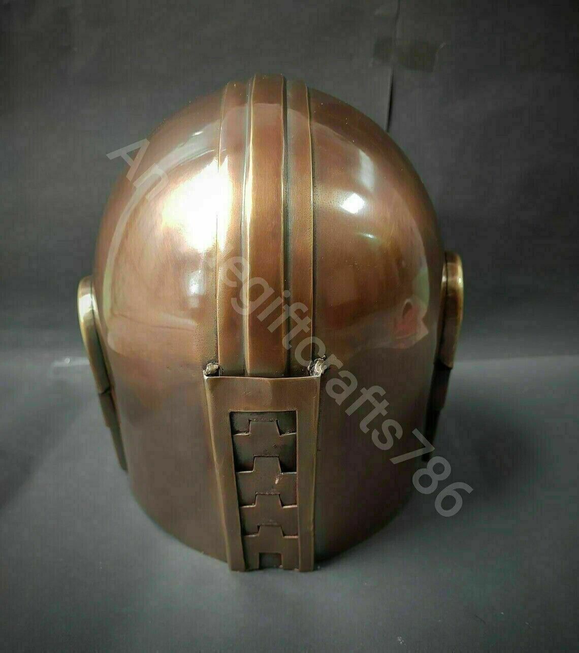 Antique Mandalorian Steel Helmet Strap Star Wars Brass Collectible ...