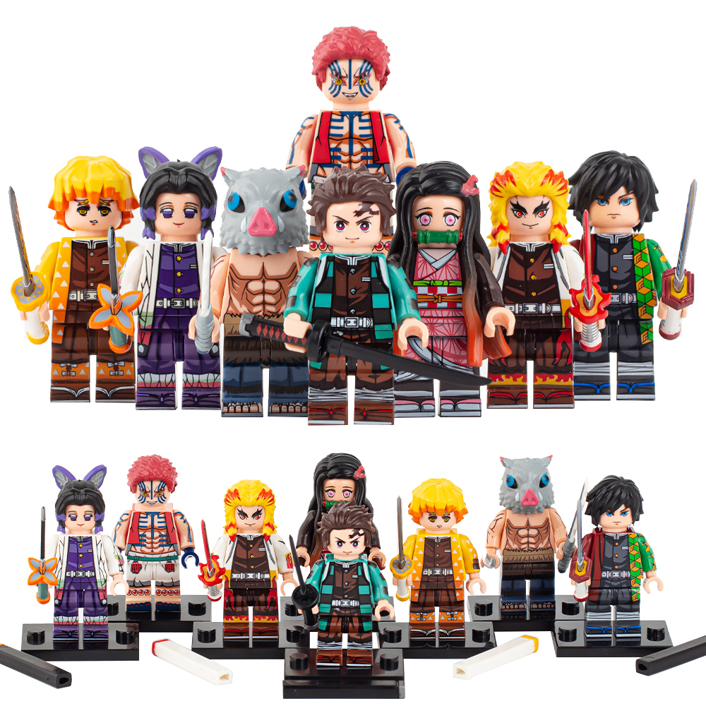 8pcs Demon Slayer Kimetsu no Yaiba Tanjiro Nezuko Inosuke Akaza ...