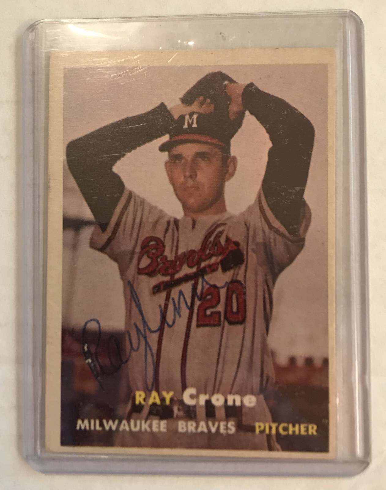 Ray Crone Signed Autographed 1957 Topps Baseball Card - Milwaukee ...