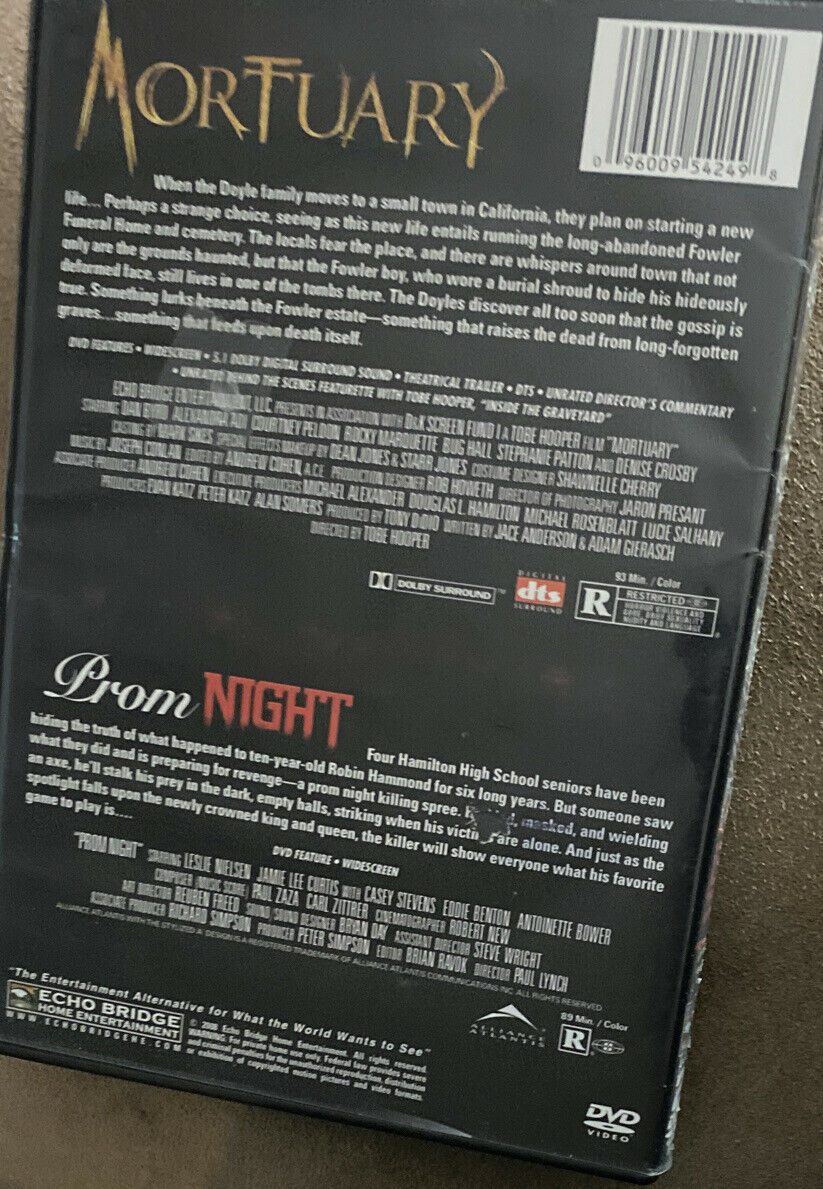 MORTUARY & PROM NIGHT (DVD, 2-Disc Set) Jamie Lee Curtis - Rated R ...