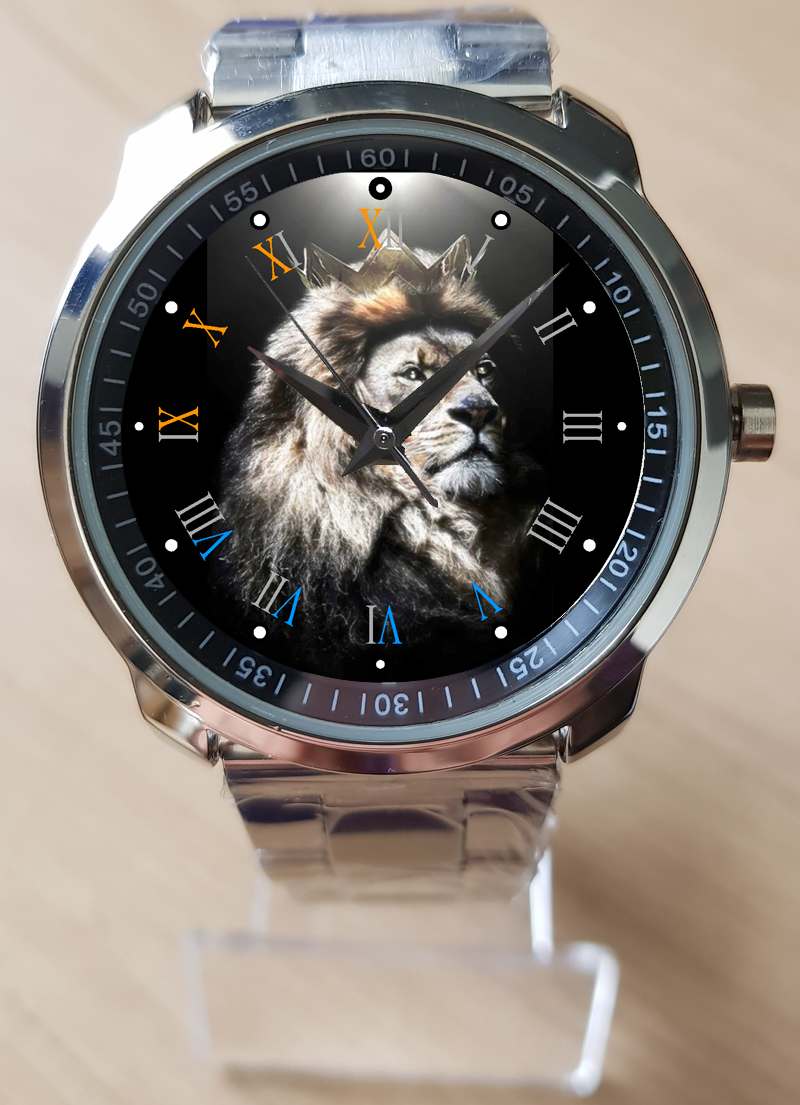 Lion With Crown Portrait Unique Wrist Watch Sporty - Watches, Parts ...