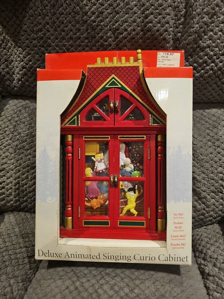 2003 Mr. Christmas Deluxe Animated Singing Curio Cabinet Still In Box ...
