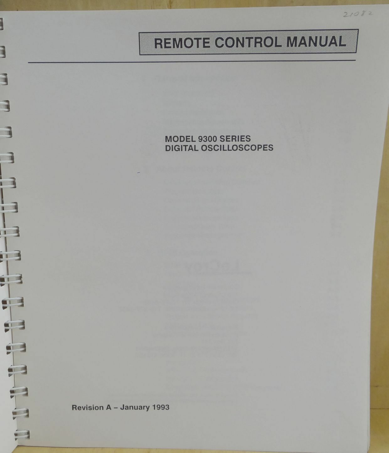 LECROY 9300 SERIES DIGITAL OSCILLOSCOPES REMOTE CONTROL MANUAL - Test ...