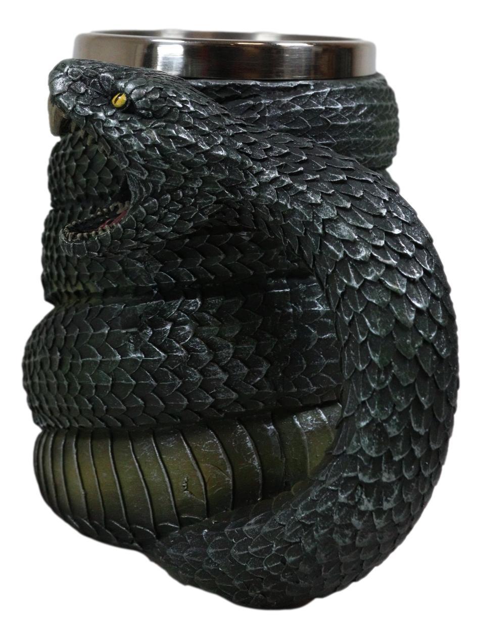 Realistic Ferocious Slithering Serpent Snake With Venomous Fangs Coffee ...
