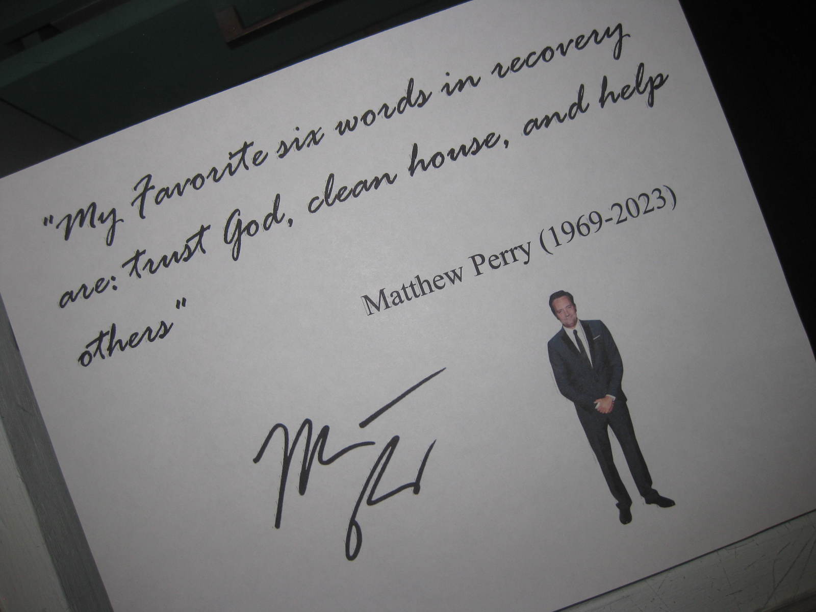 Matthew Perry Signed Inspirational Quote Autograph Picture Display 8x10 ...