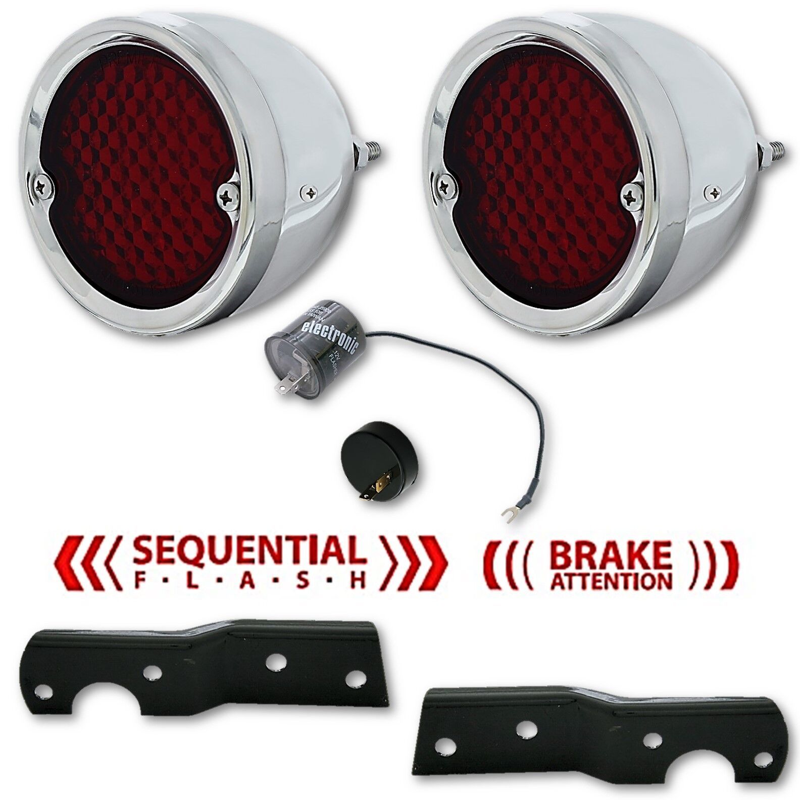 54-59 Chevy Stepside LED Sequential Tail Lamp Stainless Assembly ...