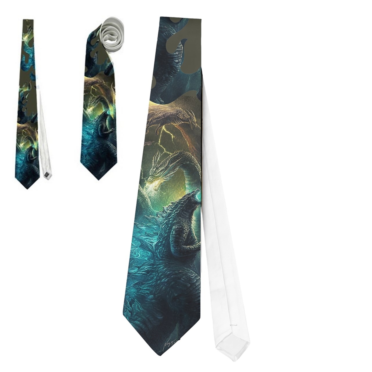 Necktie Godzilla Kaiju Tokusatsu Japanese Action Ghidorah Cosplay - Men ...