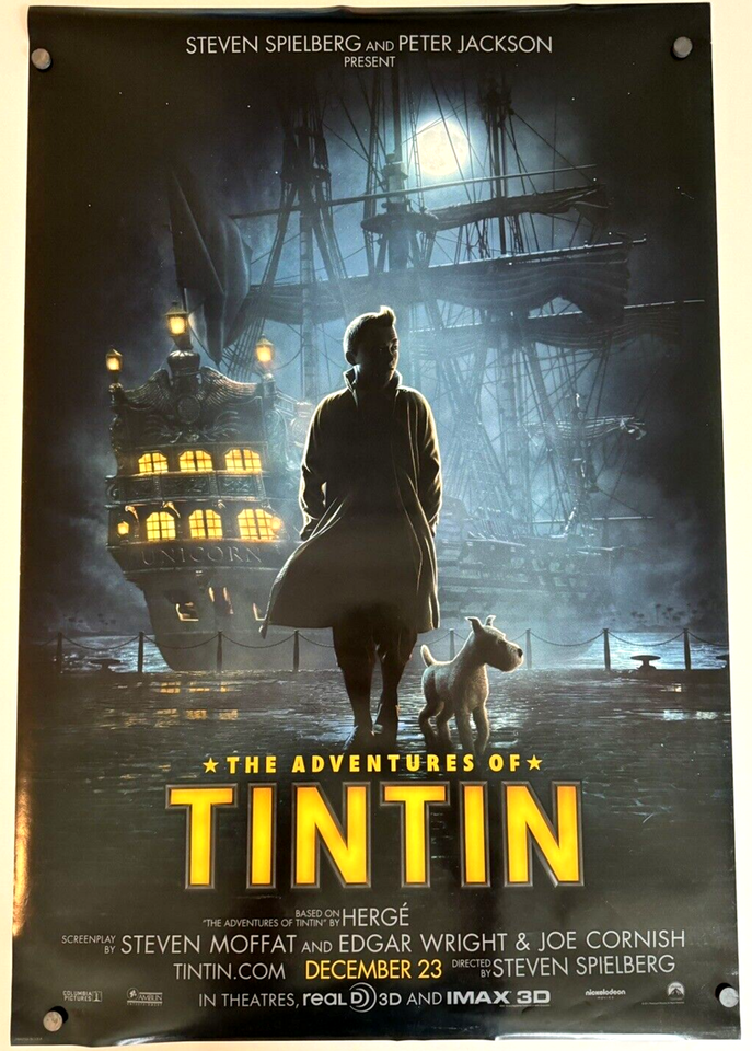 The Adventures of Tintin Movie Poster 27x40 D/S D. Craig Jamie Bell Andy Serkis - Posters