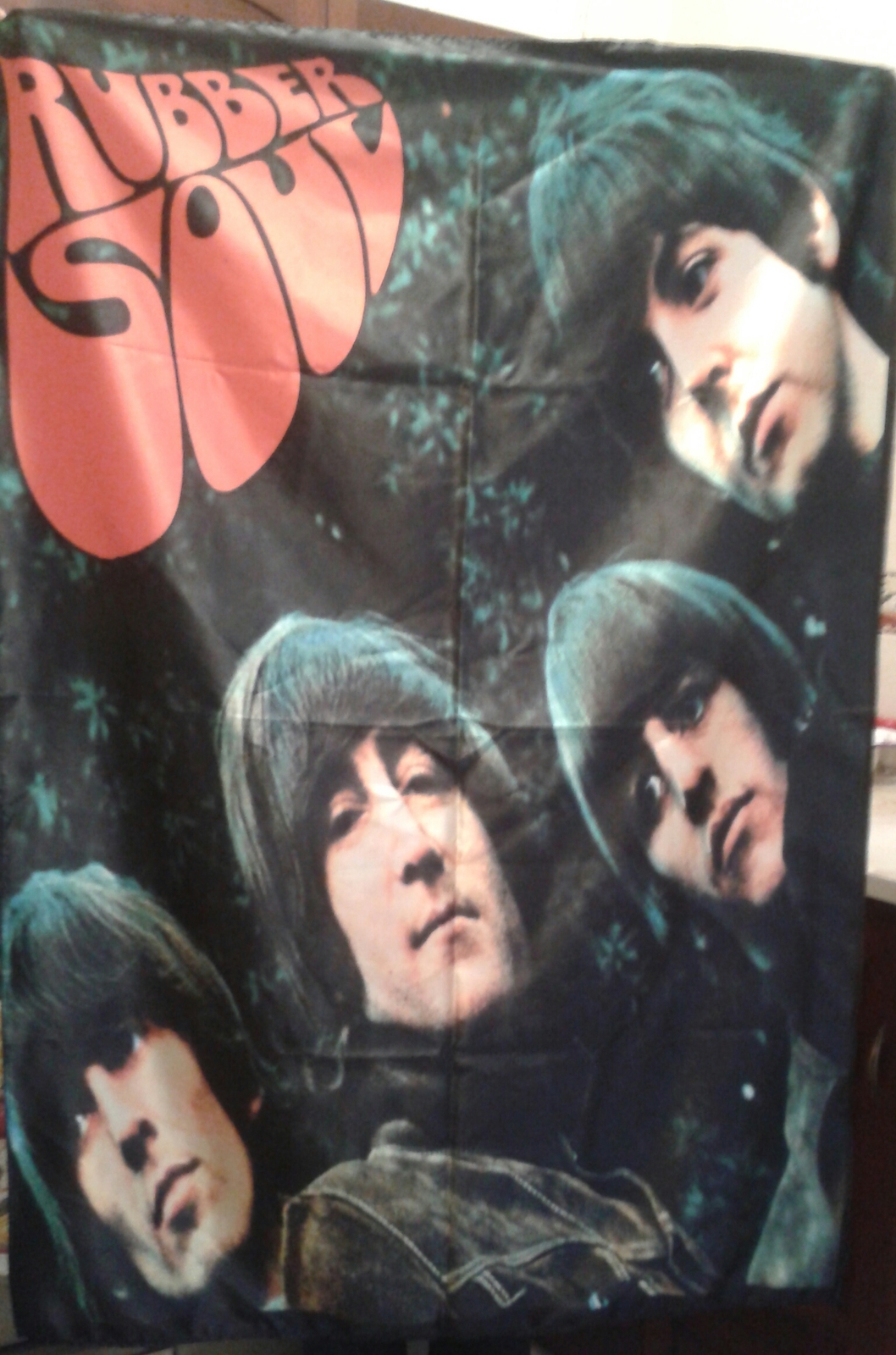 THE BEATLES Rubber Soul FLAG CLOTH POSTER BANNER LP - Posters
