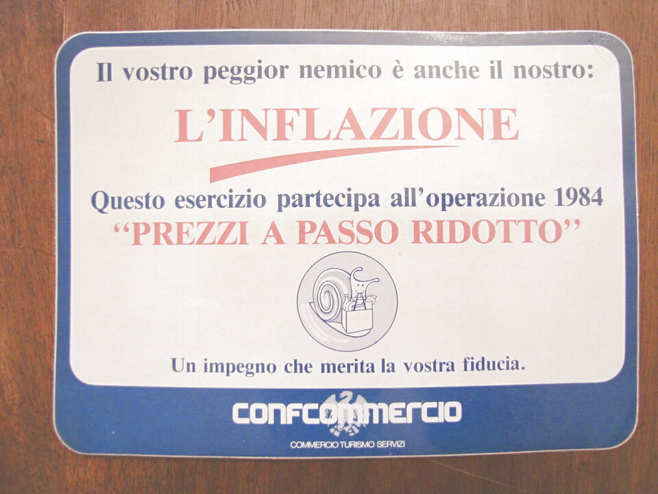 VINTAGE STIKER STICKERS STICKERS CONFCOMMERCIO 1984 inflation- show ...
