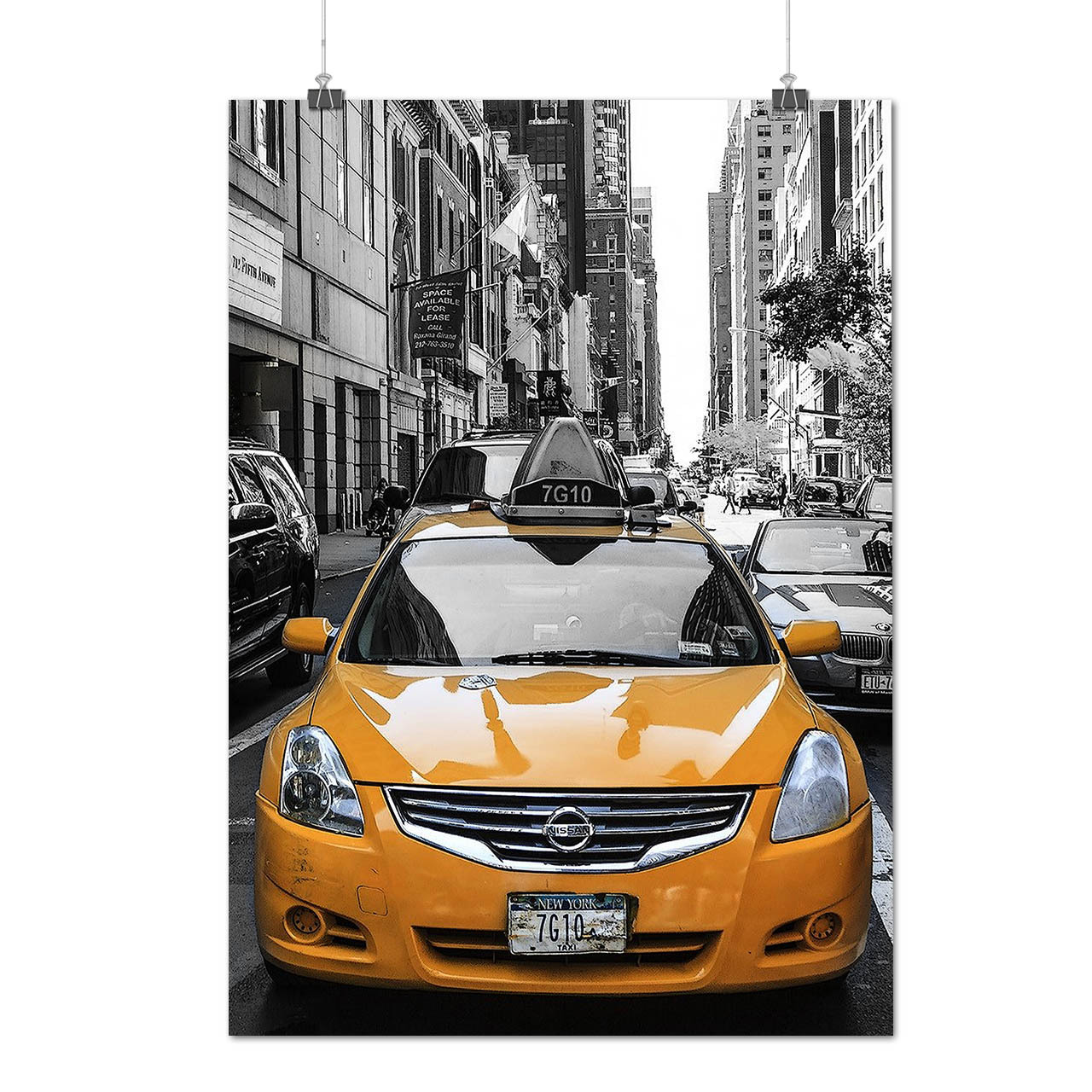 Big City Street Life Taxi Drive Matte/Glossy Poster A0 A1 A2 A3 A4 ...