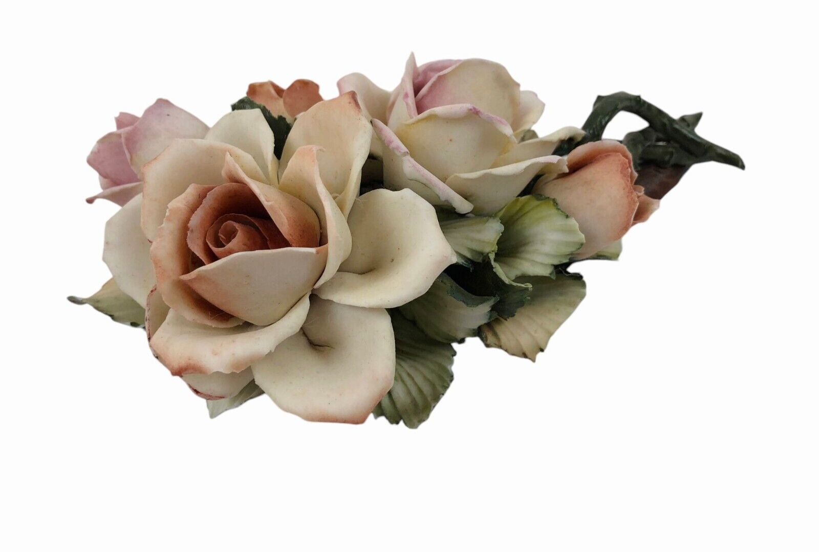 Capodimonte Porcelain Rose Bouquet Figurine Home Decor Display Piece ...