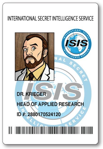 DR KRIEGER from ARCHER Name Badge with pin Fastener Halloween Costume ...