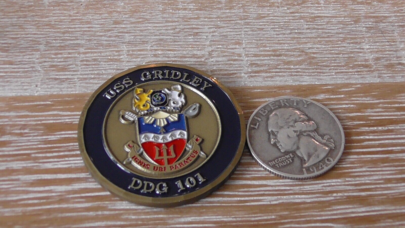 USN USS Gridley DDG 101 Command Master Chief Challenge Coin #A385 ...