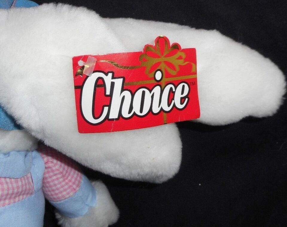 VINTAGE 1995 GANZ COTTON TAIL EASTER WHITE BUNNY RABBIT STUFFED ANIMAL ...