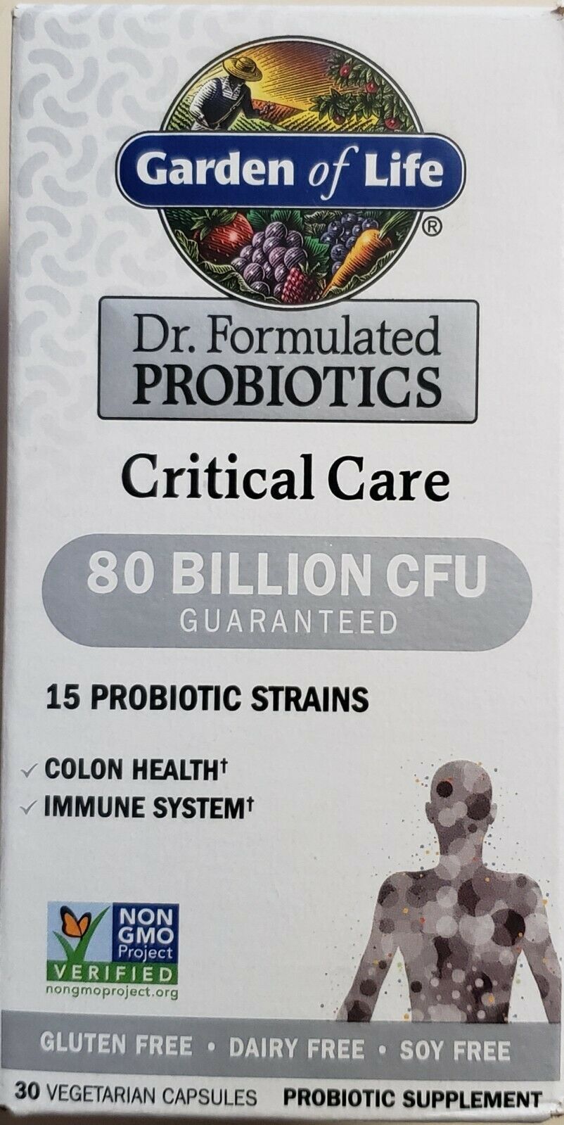 Garden Of Life Probiotics Critical Care 80 Billion CFU 30 Capsules ...