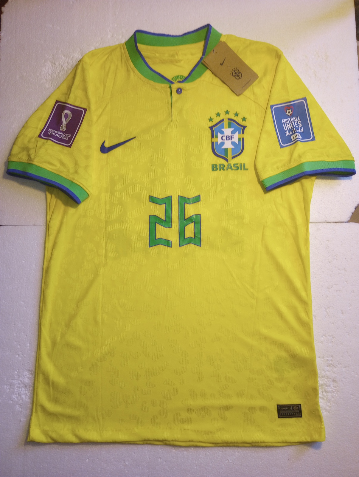 Gabriel Martinelli Brazil 2022 World Cup Match Slim Yellow Home Soccer ...